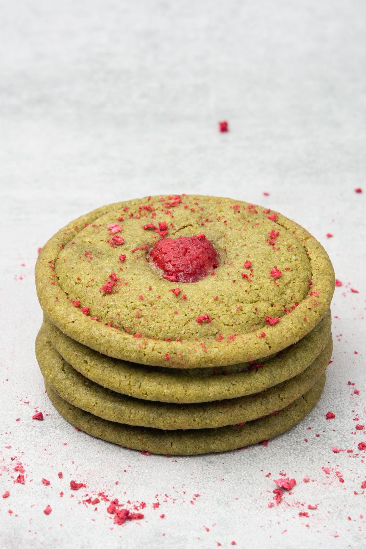 Easy Matcha Cookie Filled With Raspberry | Spatula Desserts