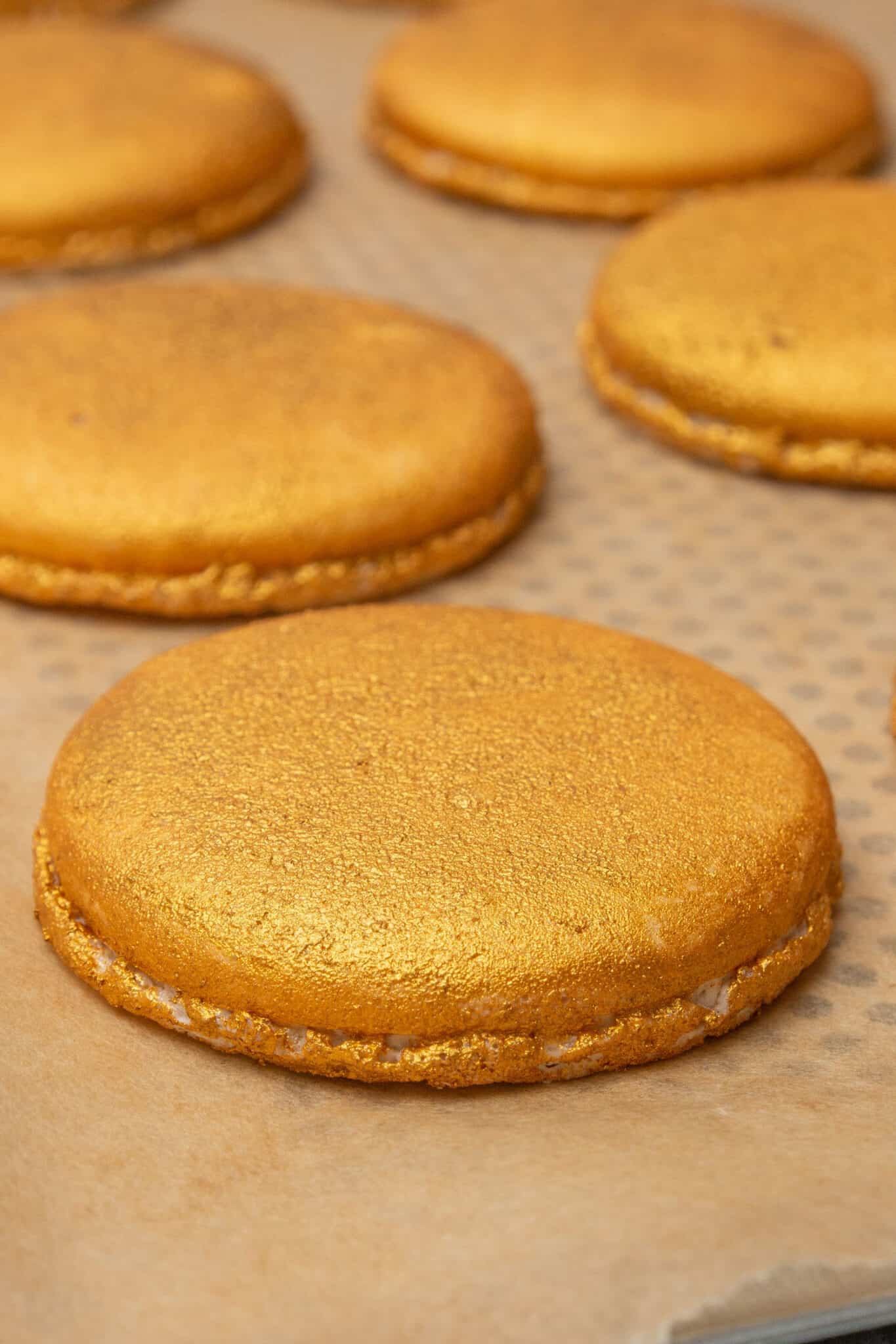 Festive Gold Macaron Recipe | Spatula Desserts