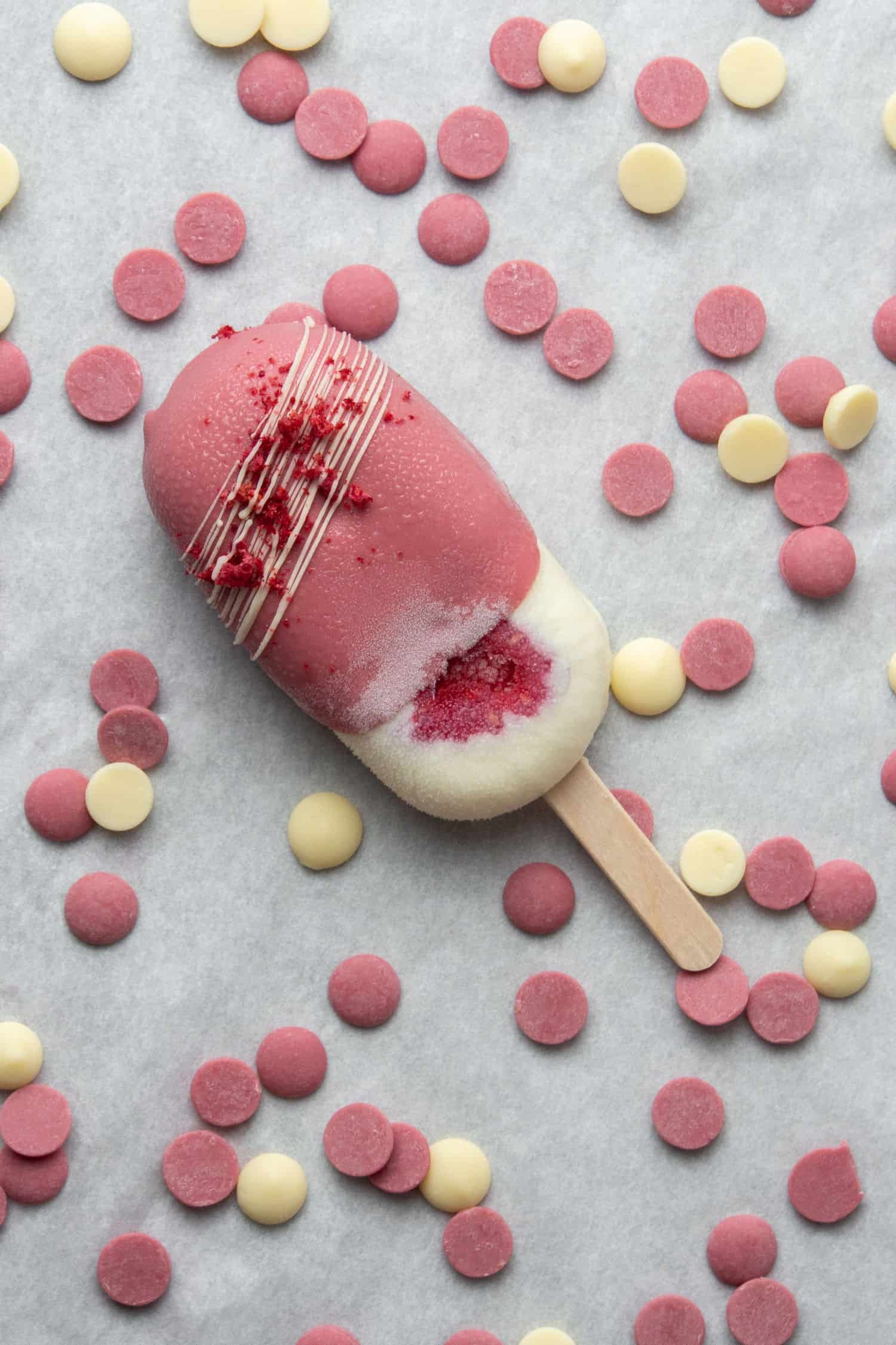 Raspberry Ruby Ice cream bar - Spatula Desserts