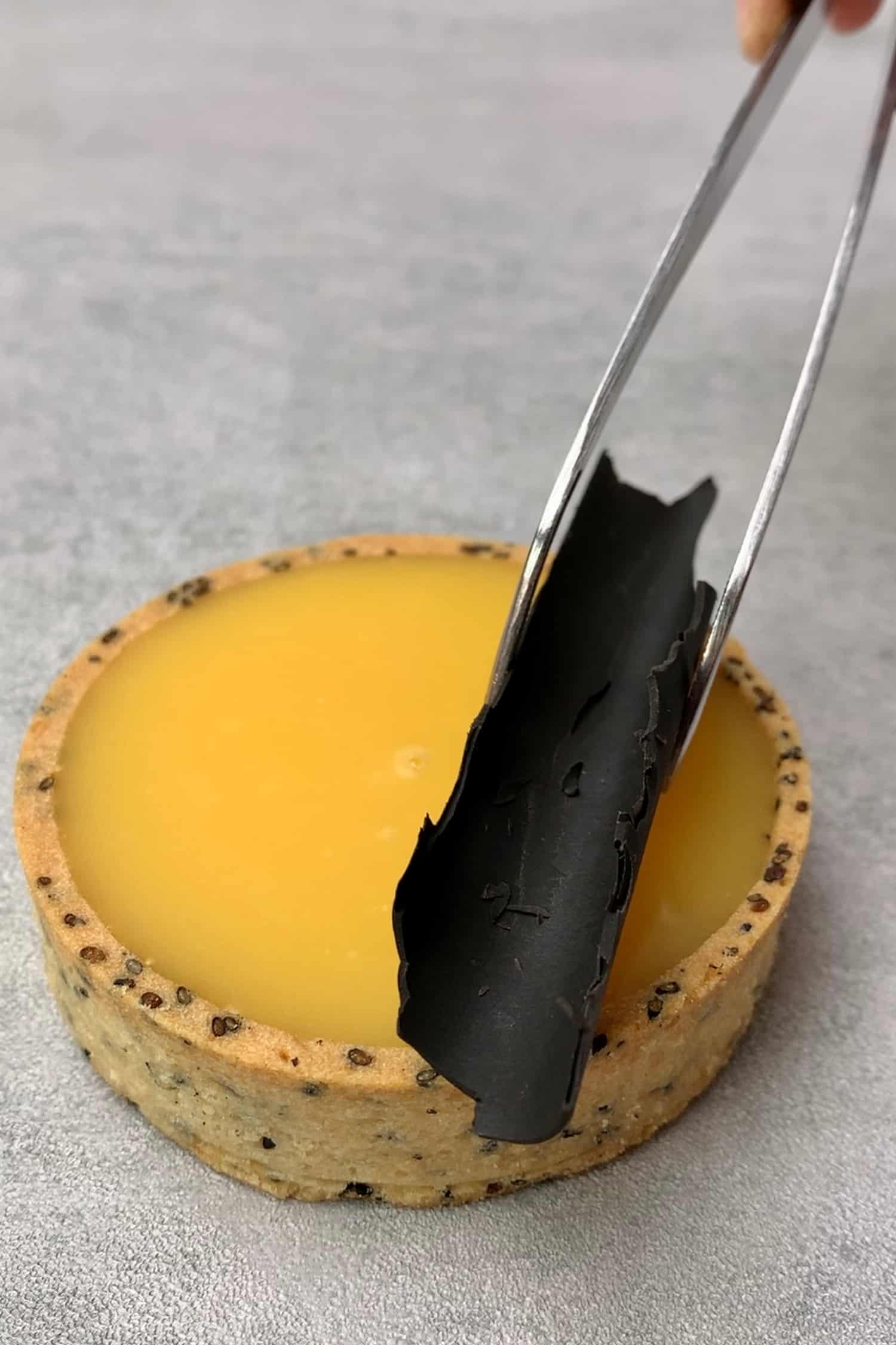 Black Sesame Tart With Yuzu Curd | Spatula Desserts