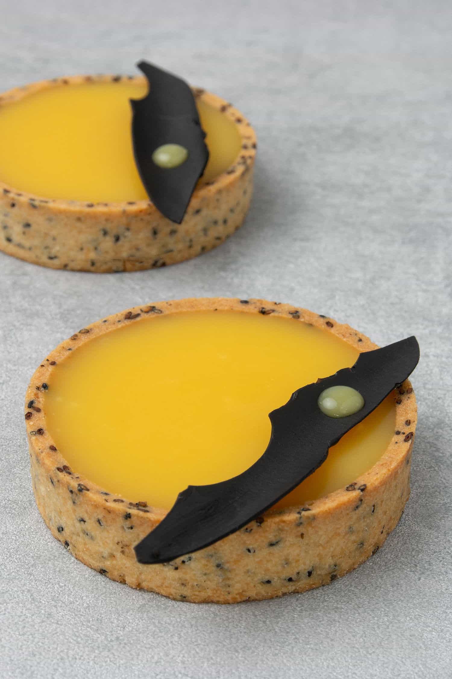 Black Sesame Tart With Yuzu Curd | Spatula Desserts