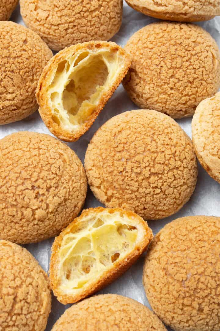 Choux Au Craquelin (Crispy Cream Puff) - Spatula Desserts