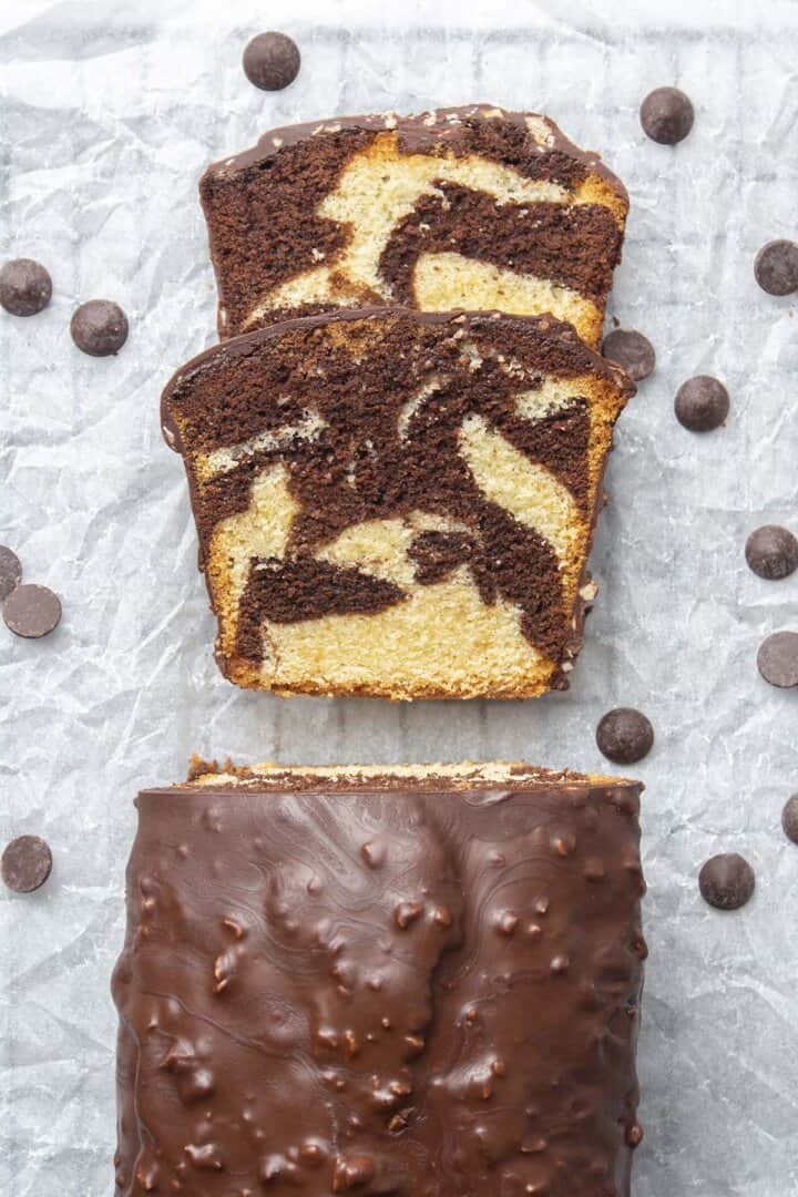 Perfect Chocolate Marble Loaf Cake - Spatula Desserts