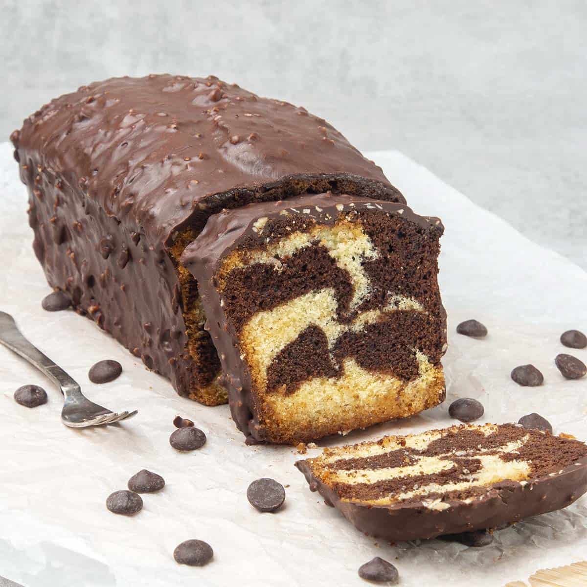 Perfect Chocolate Marble Loaf Cake - Spatula Desserts