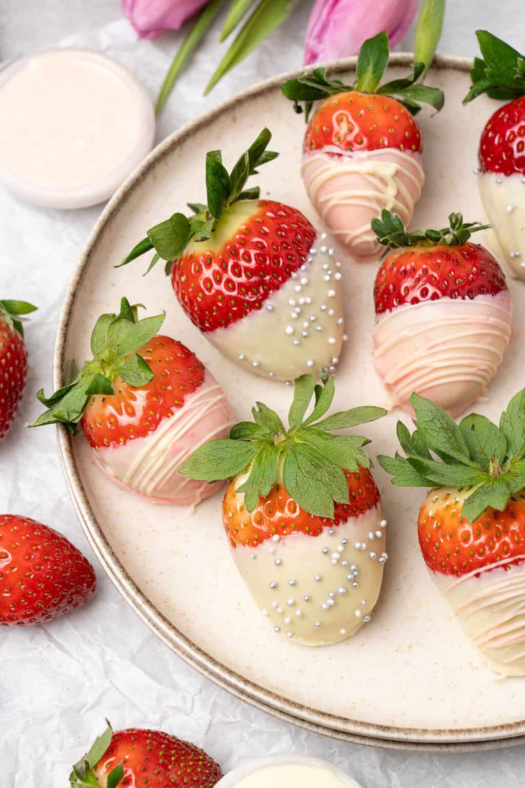 White Chocolate Covered Strawberries - Spatula Desserts