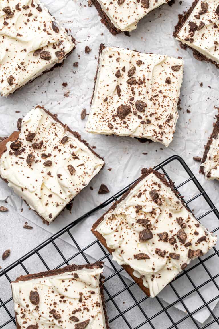 Brownies with Cream Cheese Frosting - Spatula Desserts
