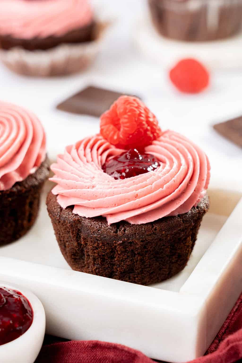 Chocolate Raspberry Cupcakes - Spatula Desserts