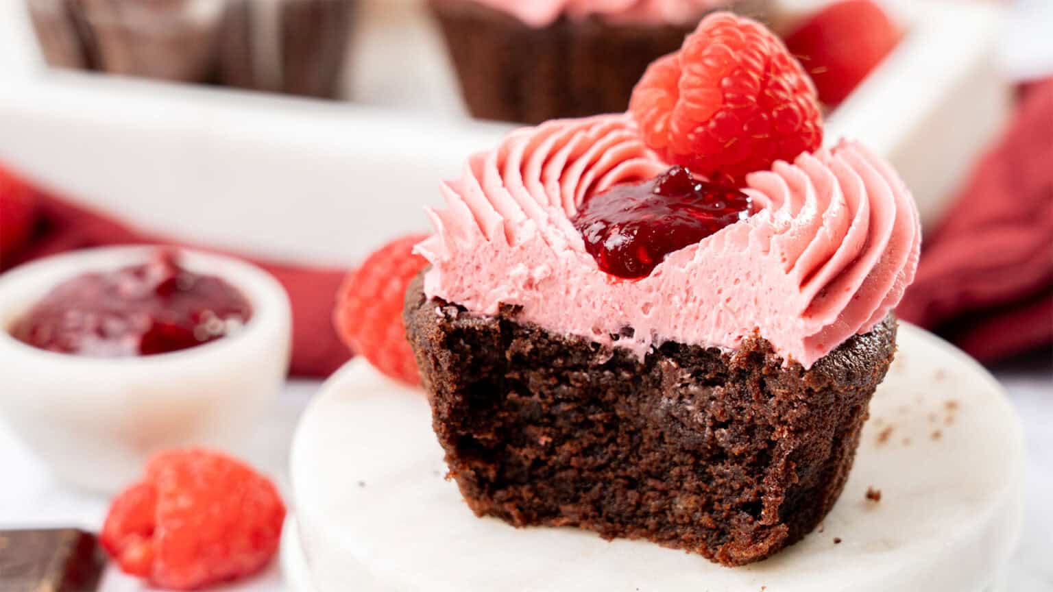 Chocolate Raspberry Cupcakes - Spatula Desserts